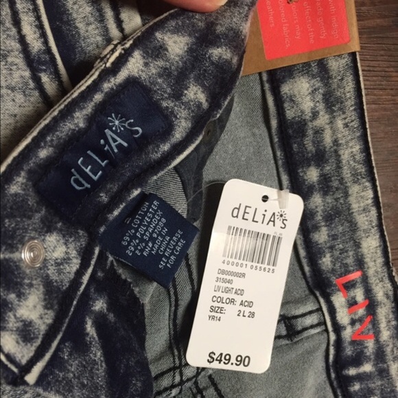 dELiA*s | Pants & Jumpsuits | Nwt Acid Wash Denim Legging Delias Brand ...
